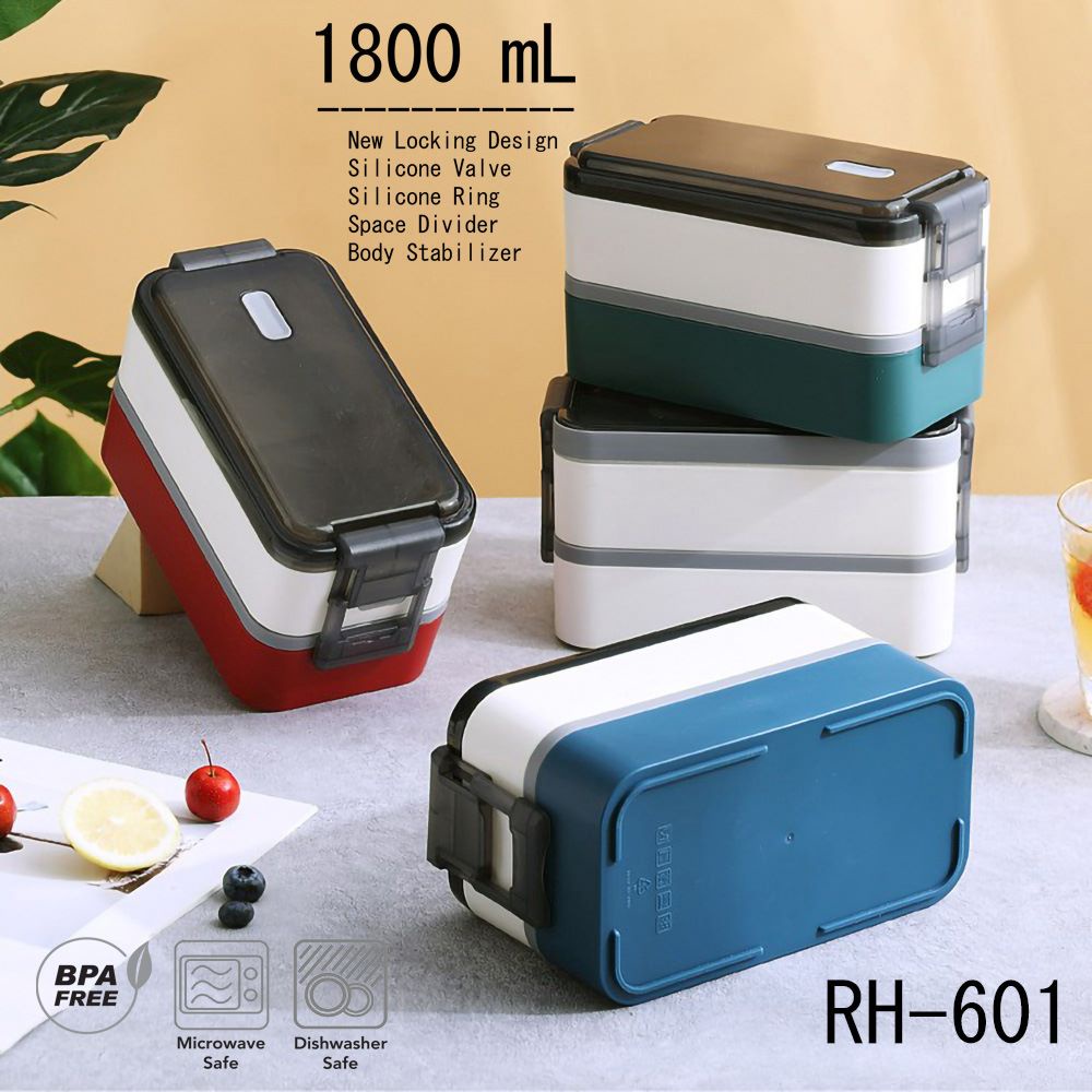 Jual Tarsla Kotak Makan Lunch box RH-601 Tempat Makan 2 Layer Sekat ...