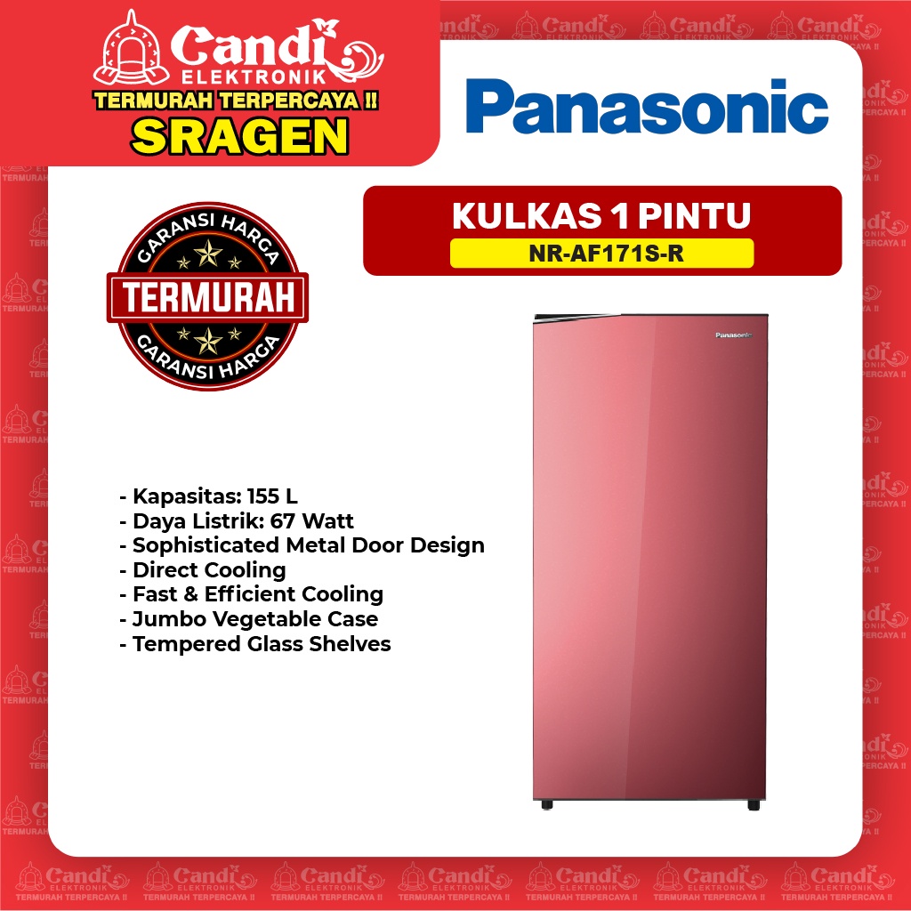 Jual PANASONIC Kulkas 1 Pintu 155 Liter NR-AF171S-R | Shopee Indonesia