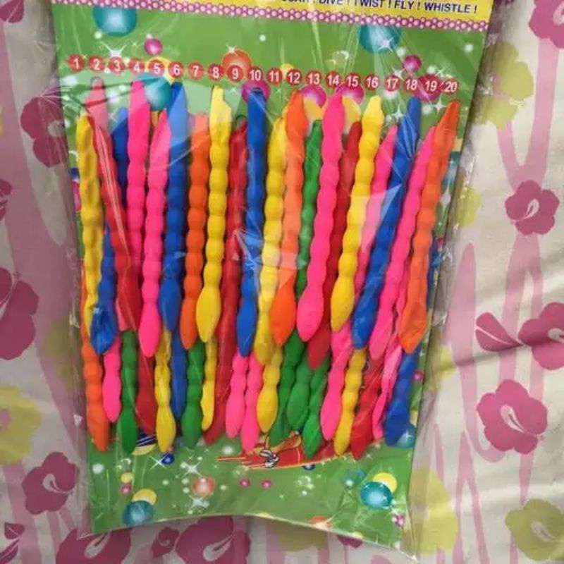 Jual balon ulir isi 40 pcs balon spiral lembaran multiwarna | Shopee ...