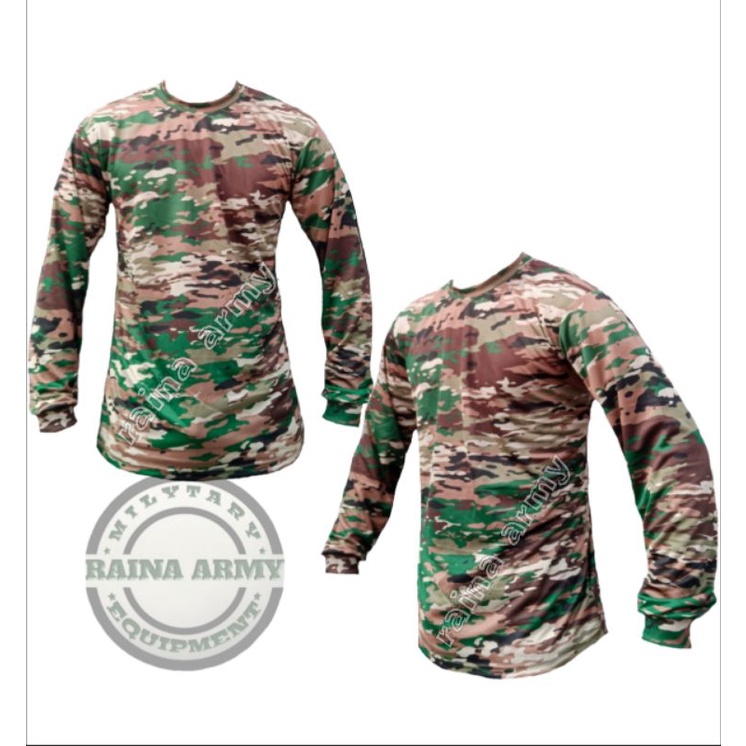 Jual kaos army kaos dryfit t-shirt lengan panjang loreng multicam tni ad nkri terbaru | Shopee ...