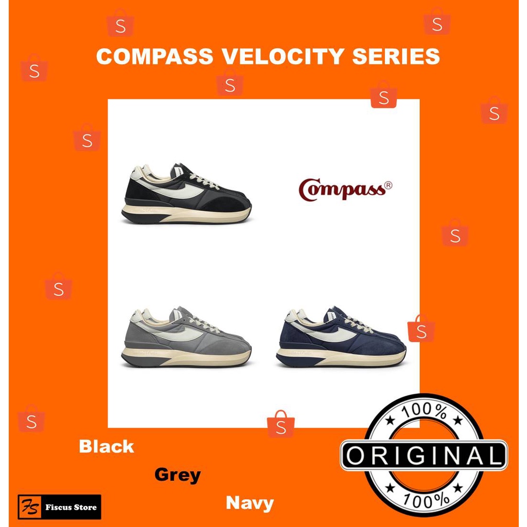 Jual [ORIGINAL] COMPASS Velocity Black / Grey / Navy / COMPASS Flight ...