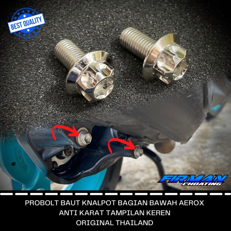 Jual PROBOLT BAUT KNALPOT BAWAH AEROX M10x20 DRAT 14 2CM 1 KUNCI & 2 ...