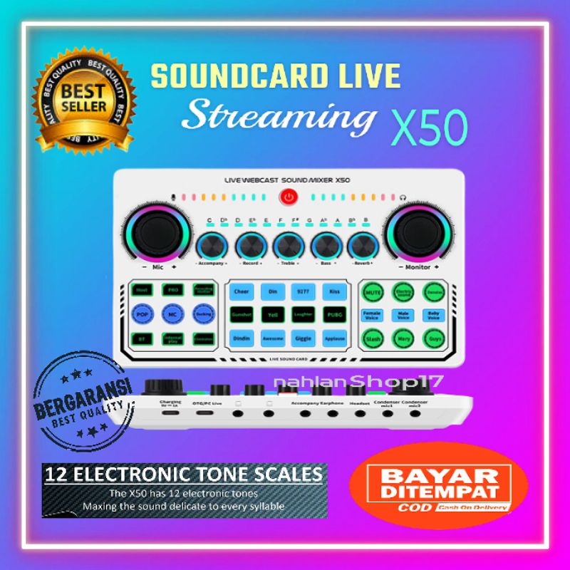 Jual LIVE SOUND CARD SOUNDCARD X50 PLUG AND PLAY FOR LIVE BROADCAST ...