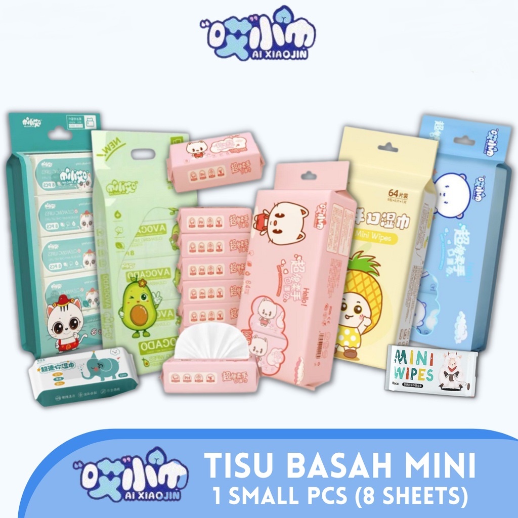 Jual Tissue Basah Mini/Tisu Basah Karakter Mini Satuan Tissue Basah ...