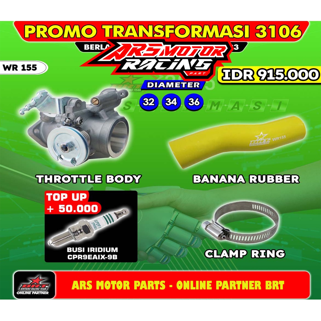 Jual THROTTLE BODY TB BRT & VELOCITY BANANA BRT YAMAHA WR 155 | Shopee ...