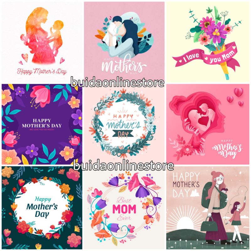 Jual Kartu Ucapan / Topper / hangtag / Stiker Selamat Hari Ibu Happy ...