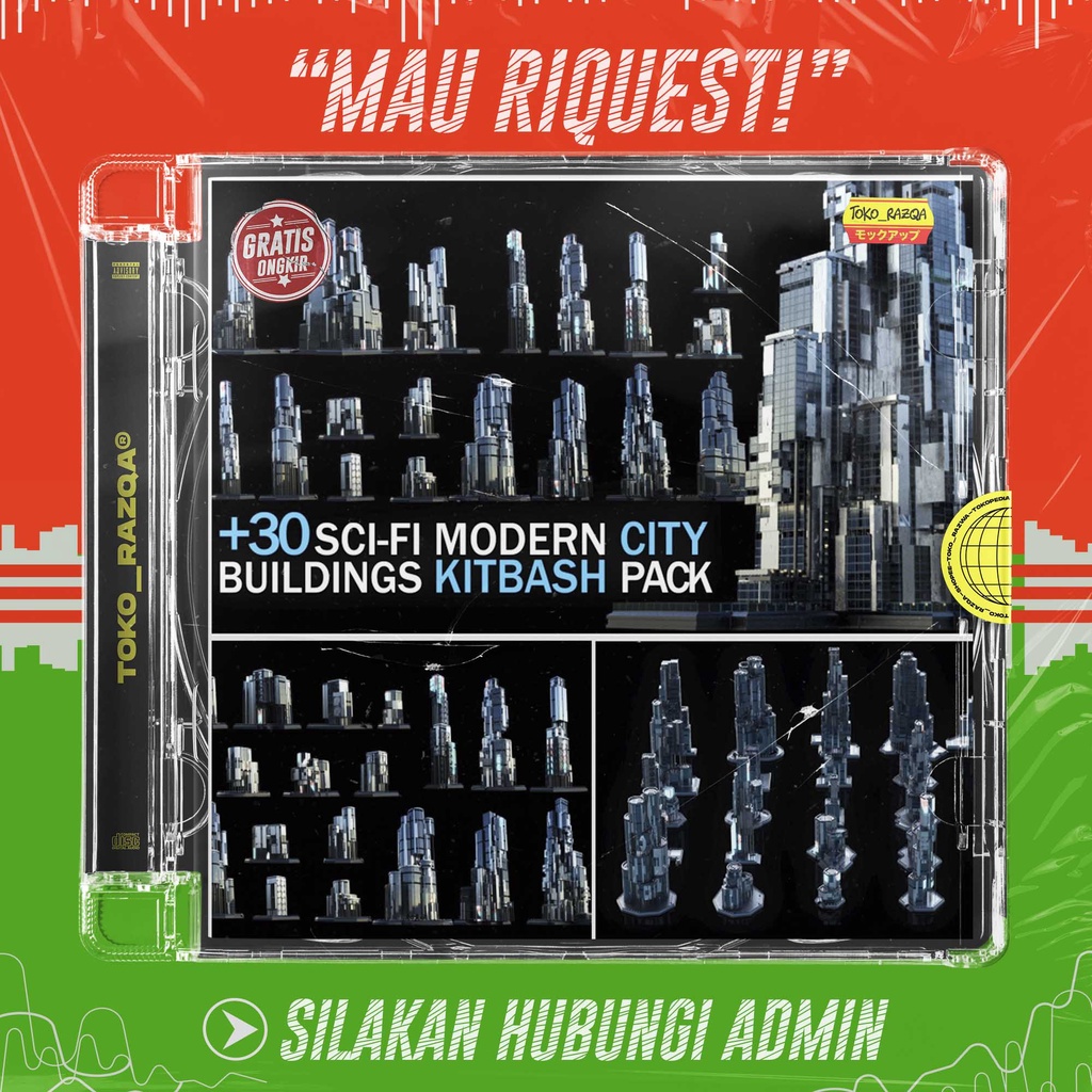 Jual Kitbash Pack - 30 Sci-Fi Modern City Buildings Format FBX 3D ...
