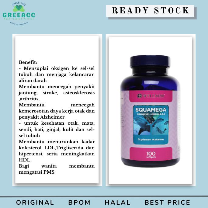 Jual WELLNESS Squamega Squalene 369 Omega 3 6 9 Complete EFA 100 Kapsul ...
