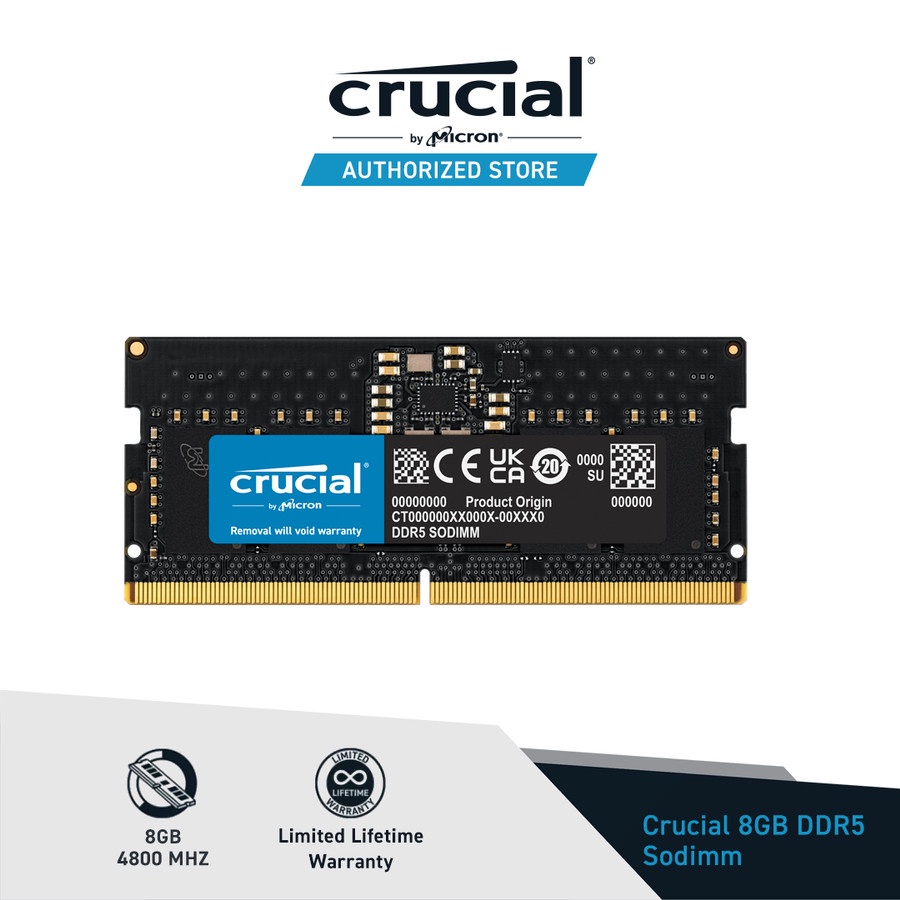 Jual SODIMM MEMORY LAPTOP CRUCIAL 8GB DDR5 4800 RAM LAPTOP PC 4800 ...