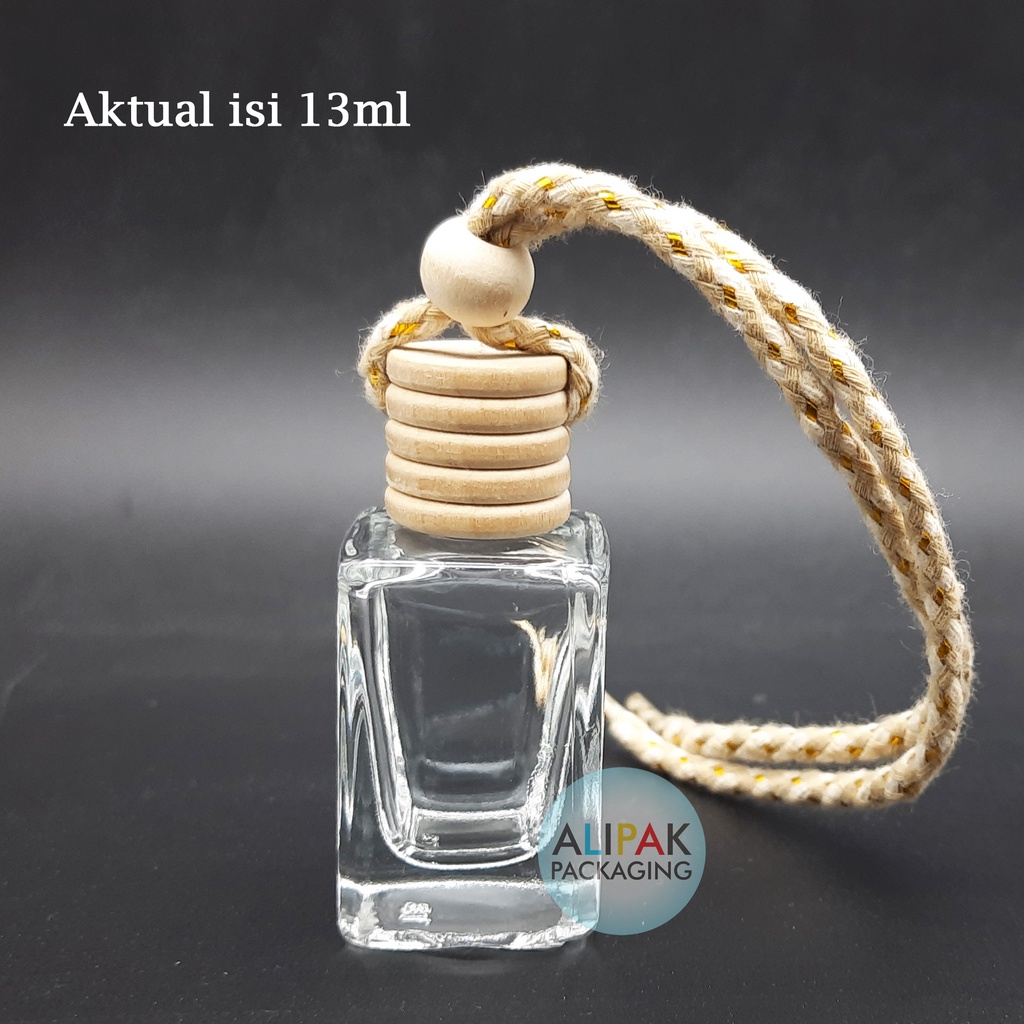 Jual BOTOL PARFUM MOBIL KACA 13ml TUTUP KAYU 9L dengan set klip ac ...