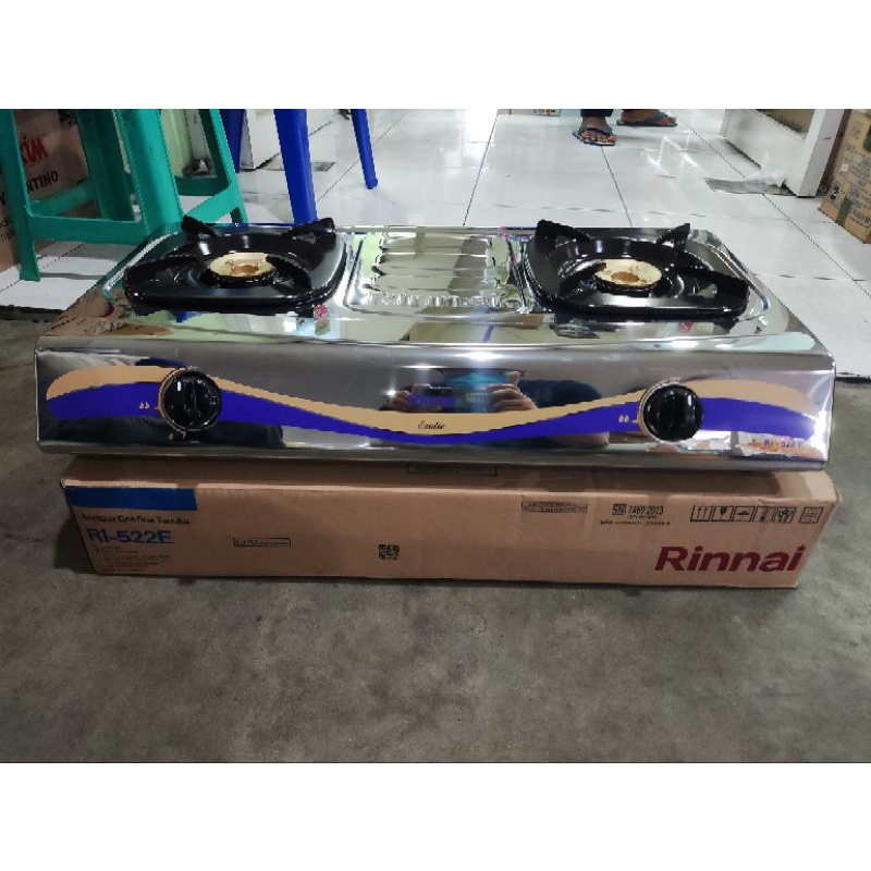 Jual kompor gas 2 tungku rinnai RI 522C/ RI 522E+ free bubble wrap | Shopee Indonesia
