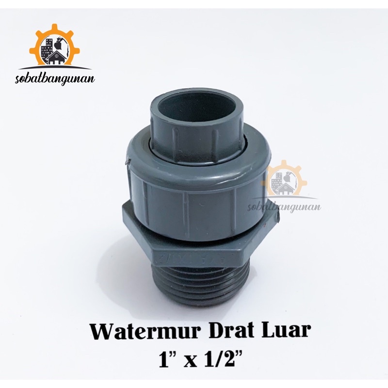 Jual Watermoor Drat 1” x 1/2” PVC / Watermur Drat Luar 1” x 1/2” PVC ...