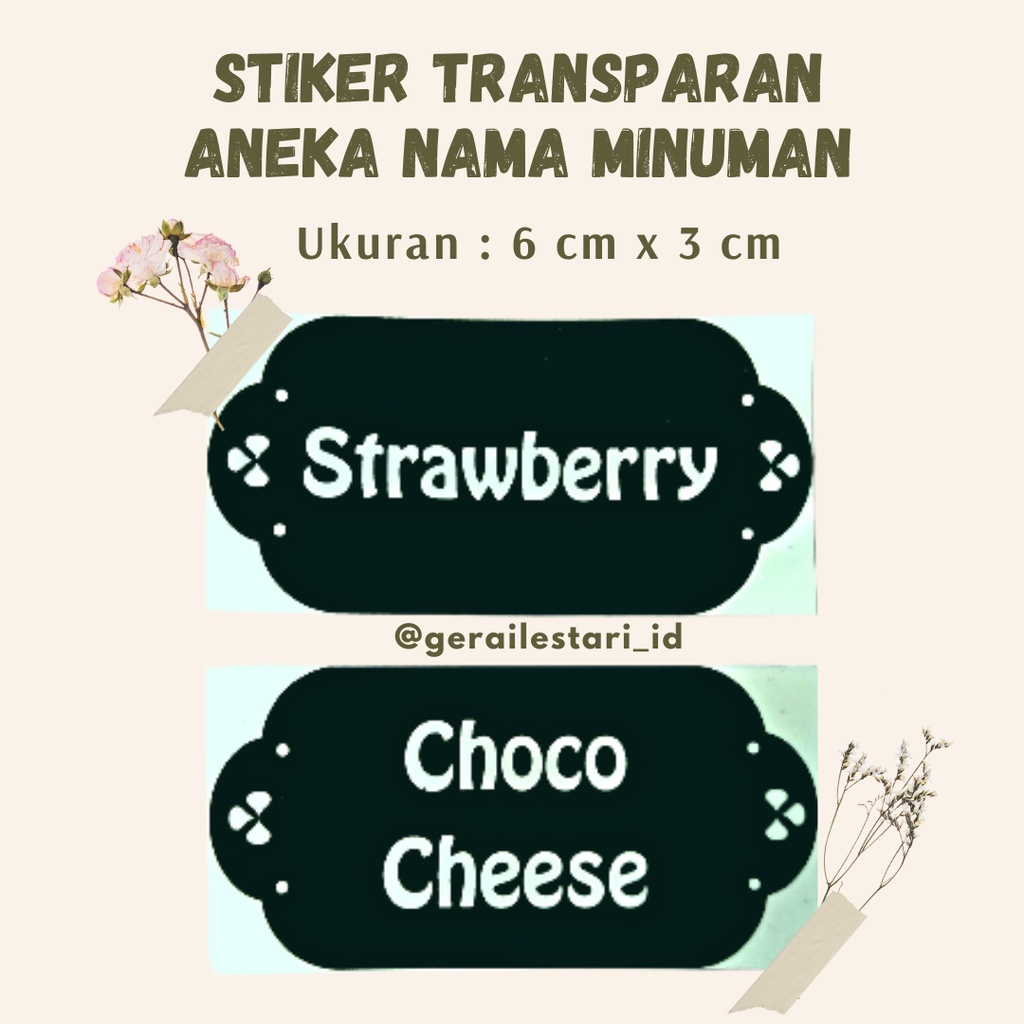 Jual Stiker Transparan Label Nama Minuman | Shopee Indonesia
