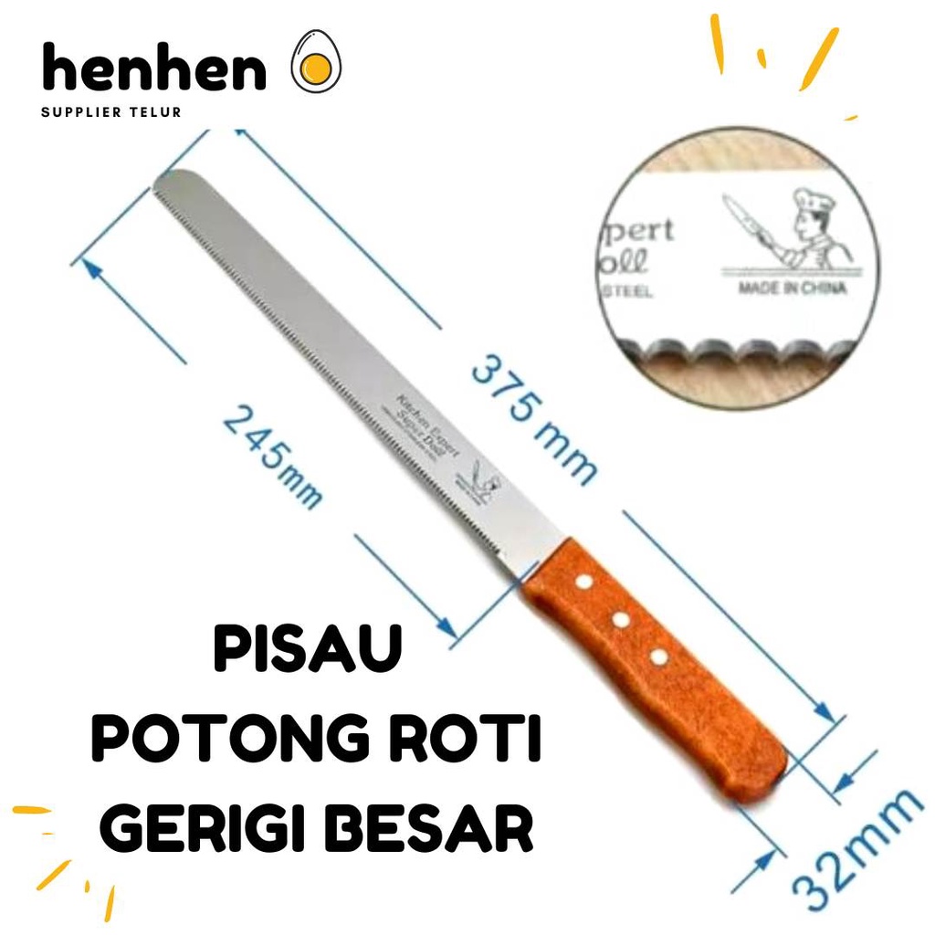 Jual PISAU POTONG ROTI STAINLESS GERIGI BESAR | Shopee Indonesia
