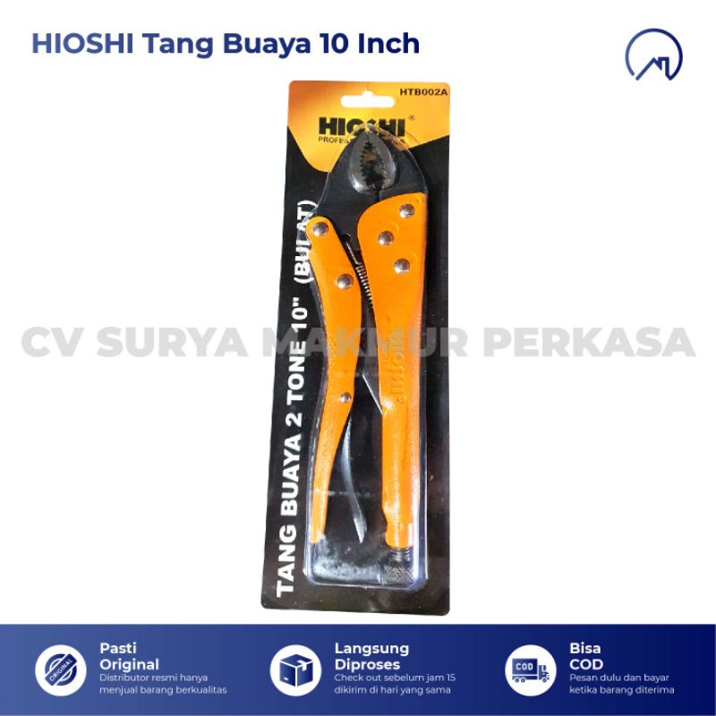 Jual HIOSHI Tang Buaya Jepit Gigi Bulat 10" / Locking Grip Pliers 10 ...