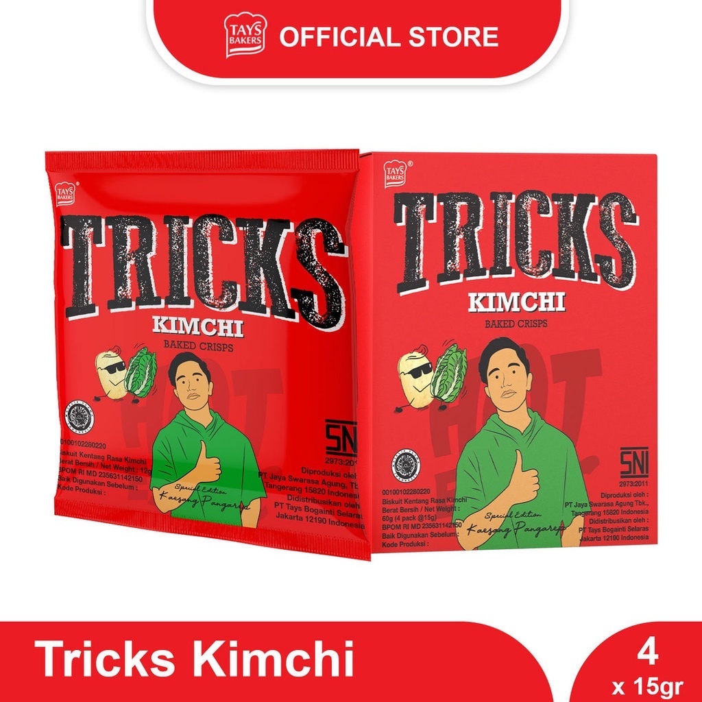 Jual Tricks Crisps 4 x 15g KIMCHI – Potato Baked Crisps | Shopee Indonesia