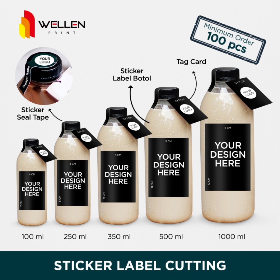 Jual Custom Stiker Botol Kopi / Tempelan Botol Minuman / Gambar Templek ...