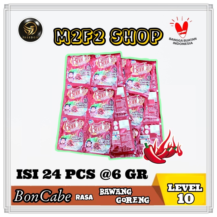 Jual BonCabe Level 10 Sambal Tabur Original Rasa Bawang Goreng Sachet ...