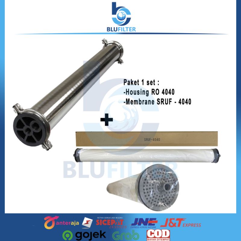 Jual PAKET SET LENGKAP HOUSING SS STAINLESS 4040 SEAMED + MEMBRAN UF ULTRAFILTRASI 4040 ORIGINAL ...