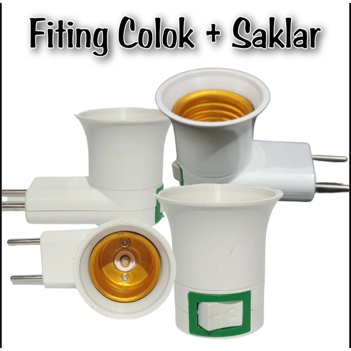 Jual Fitting Lampu Colok plus Saklar (Warna Putih) | Shopee Indonesia