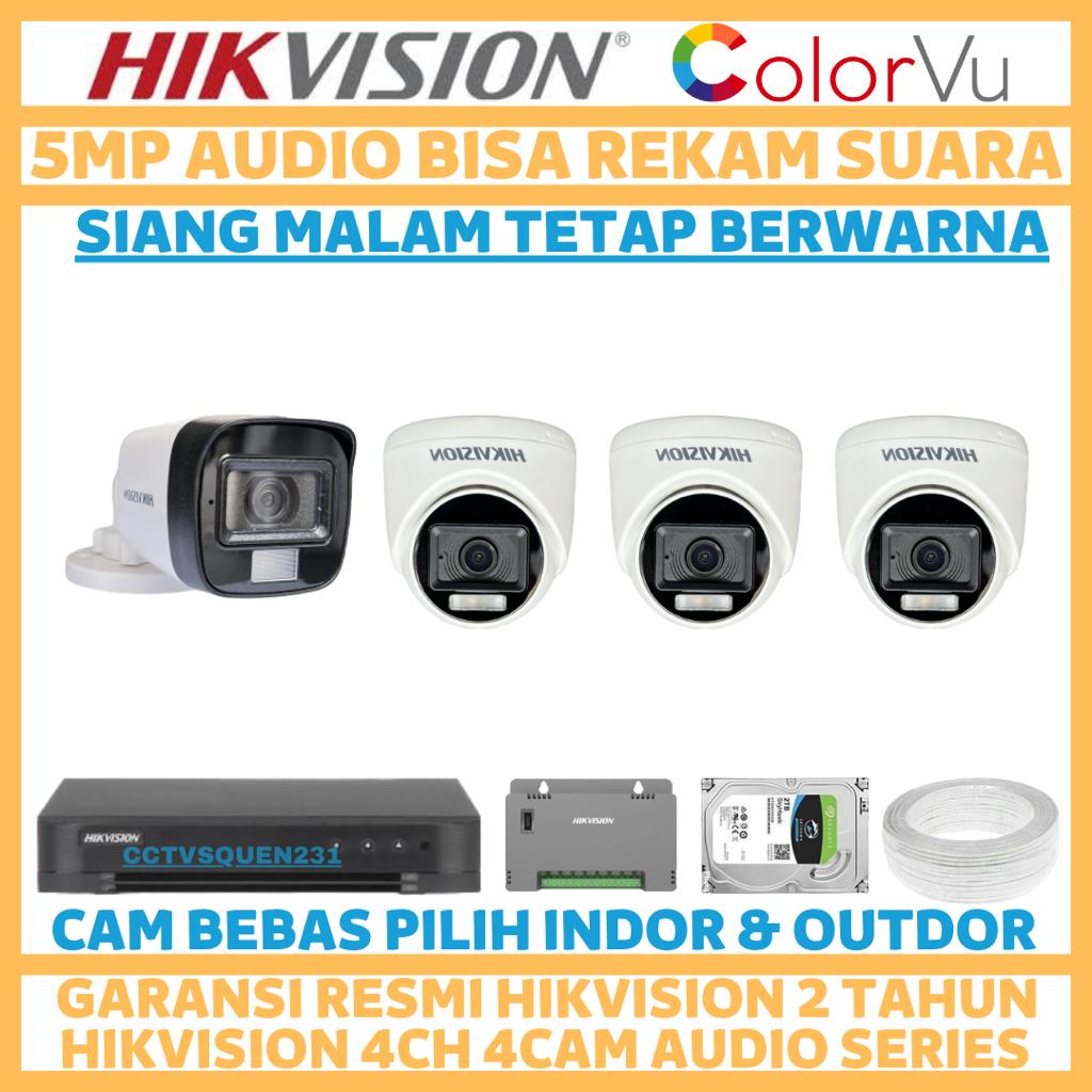 Jual PAKET CCTV HIKVISION COLORVU 5MP 4 CHANNEL 4 CAMERA TURBO HD ...