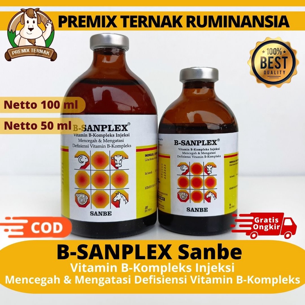 Jual B SANPLEX 50 ml & B SANPLEX 100 ml Vitamin B komplek Hewan SANBE I ...