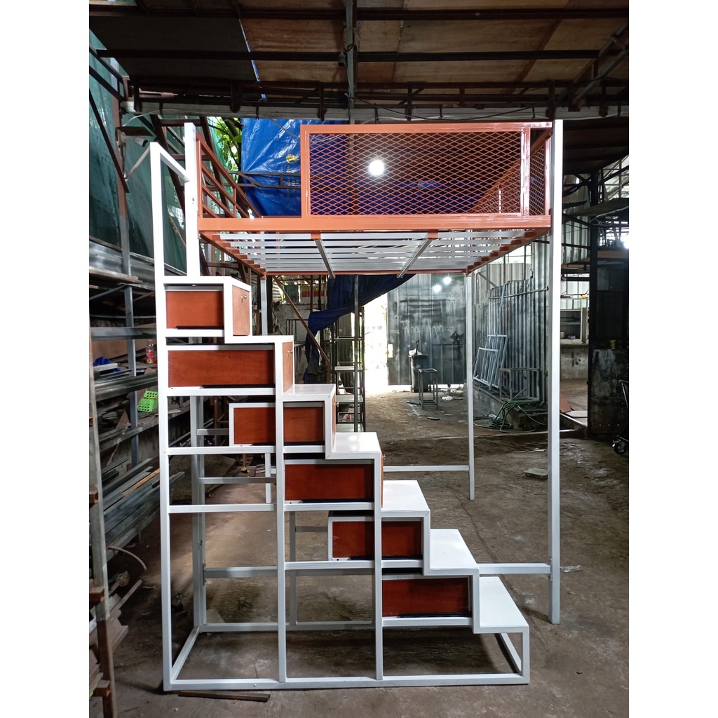 Jual Ranjang Mezzanine Besi Hollow Tingkat Atas Tangga Laci Custom ...