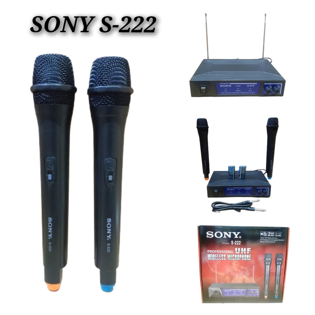 Jual MIC WIRELESS SONY S-222 PROFESSIONAL UHF WIRELES MICROPHONE ...