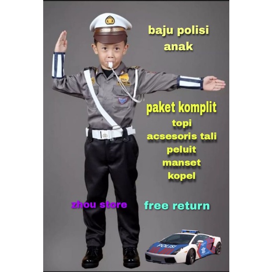 Jual Baju Polisi Anak laki laki dan perempuan TK/SD | Shopee Indonesia