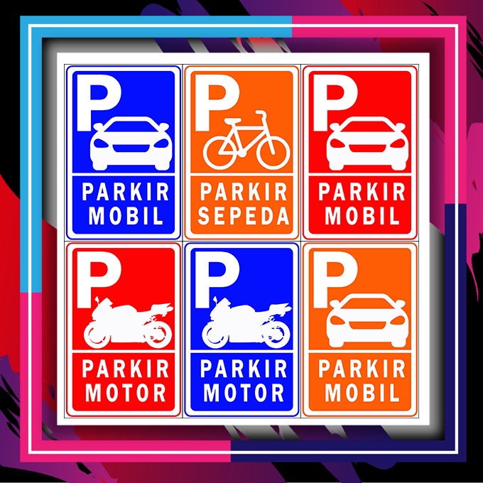 Jual Sticker Parkit motor sepeda mobil dilarang petunjuk rambu jalan ...