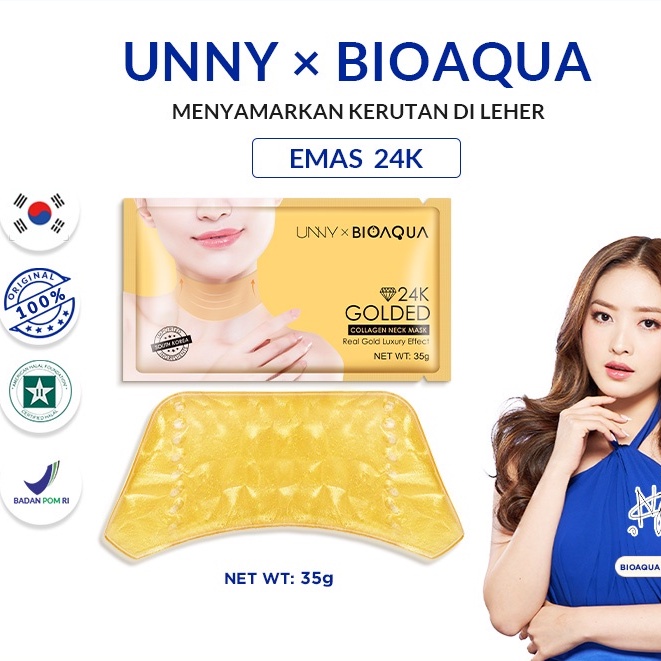 Jual BIOAQUA 24K Gold Collagen Neck Mask 35g / Masker Leher / Anti ...