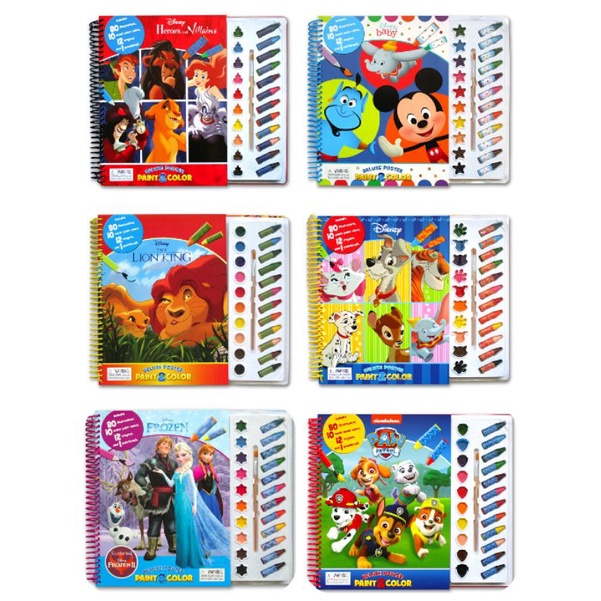 Jual Disney Deluxe Poster Paint & Color Book (80 Illustrations, 10 ...
