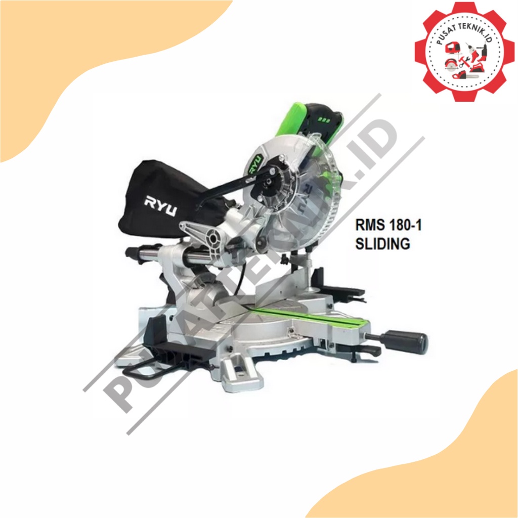 Jual MITTER SAW RYU RMS 180-1 MESIN POTONG ALUMUNIUM 7INCH PUSAT TEKNIK ...