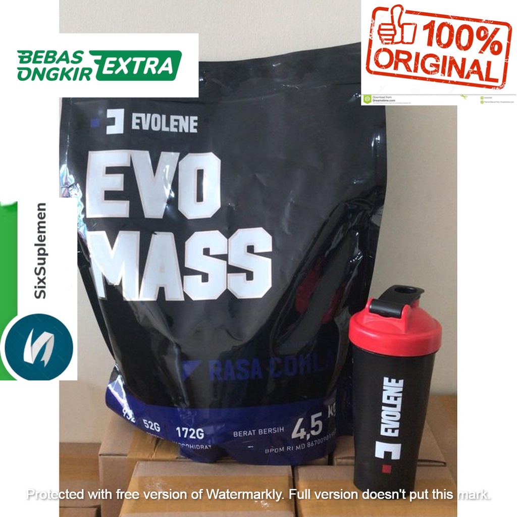 Jual (Bonus Shaker) EVOLENE EVOMASS EVO MASS Gainer 10 lbs 4.5 kg ...