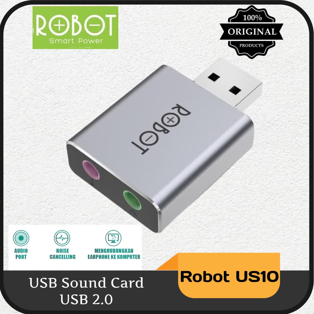 Jual USB Sound Card Robot US10 USB 2.0 External Sound Card | Shopee ...