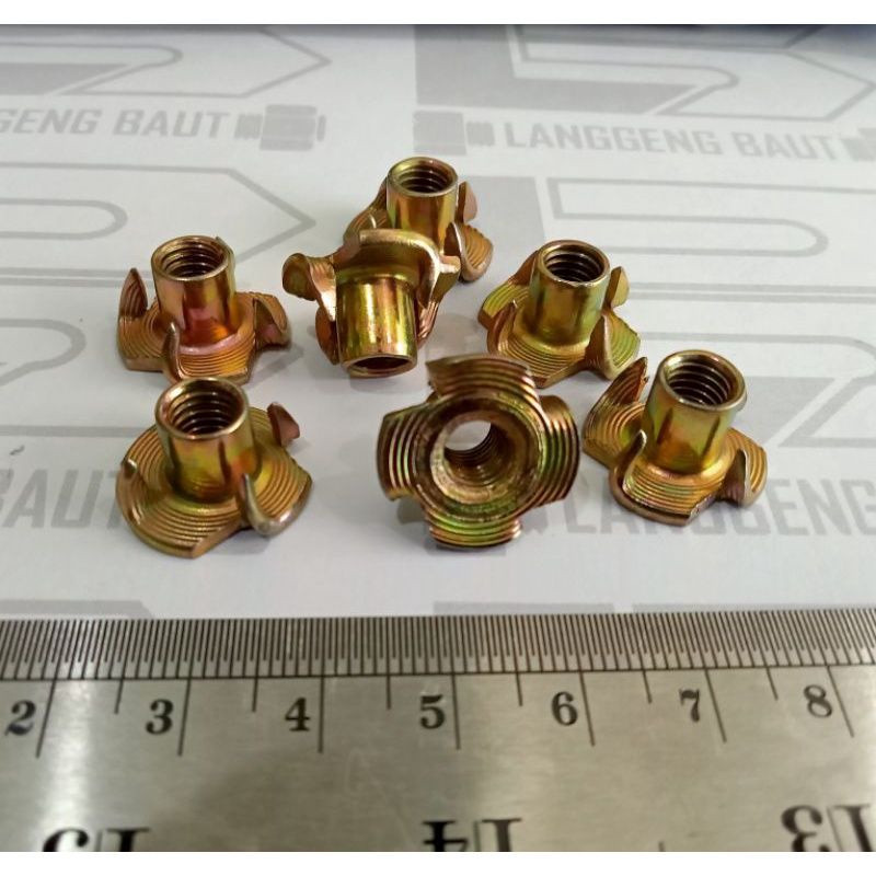 Jual Tee Nut M6 / Mur Cakar M6 / Mur Tanam Kayu / T Nut / Mur Furniture Ukuran M6 atau untuk ...