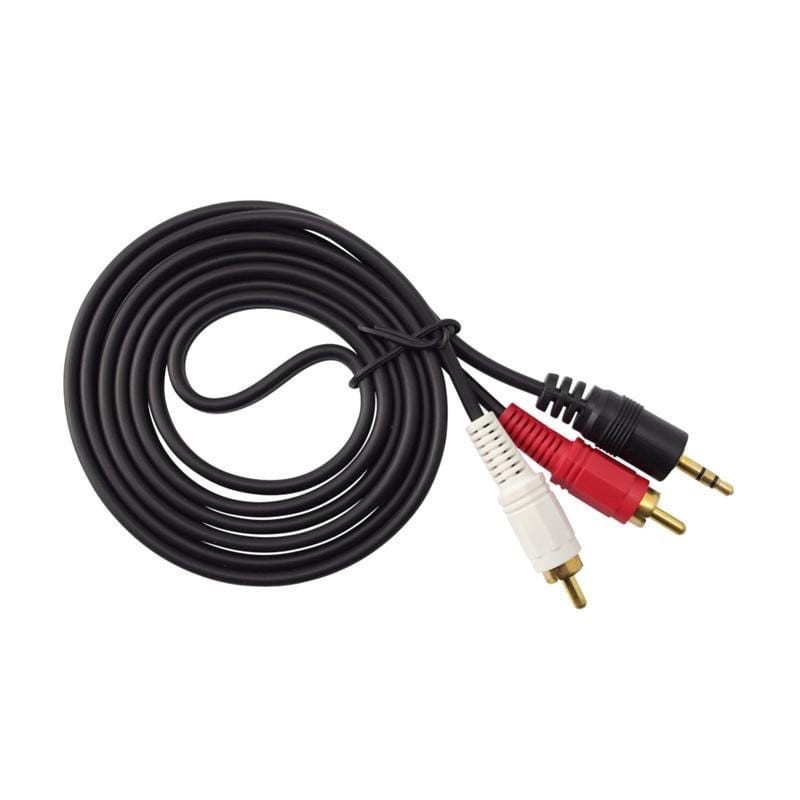 Jual Kabel Audio RCA 1x2 Jack 3.5mm 1.5meter - AUX 1 ke 2 Warna Hitam Original | Shopee Indonesia
