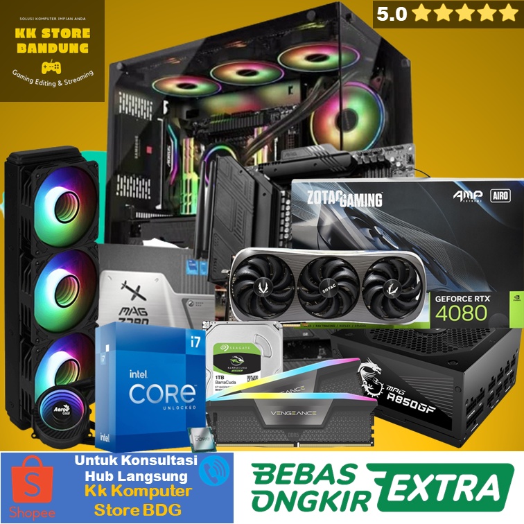 Jual PC TRICKSTER INTEL CORE I7 13700KF - RTX 4080 16G /32GB RAM PC RAKITAN GAMING EDITING ...