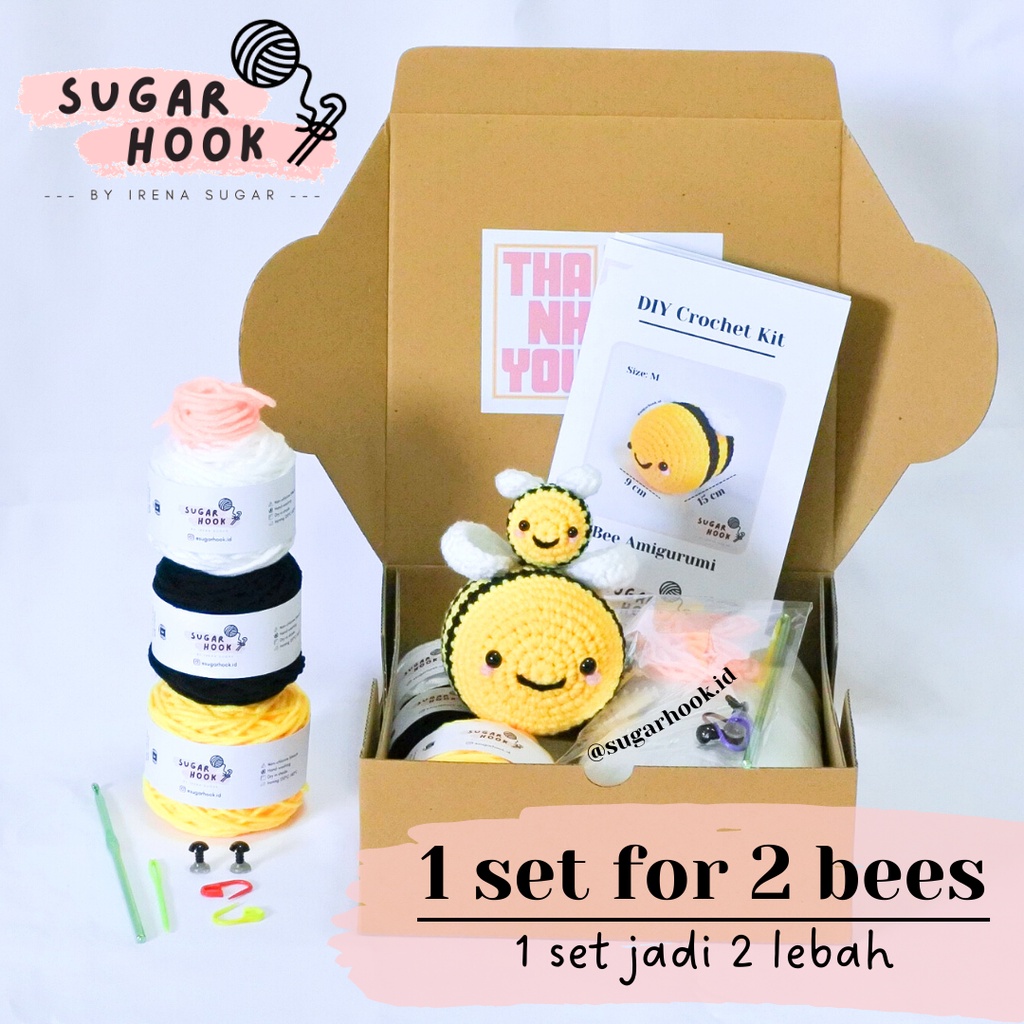Jual DIY Crochet Bee Kit | Amigurumi Boneka Rajut Lebah Premium ...