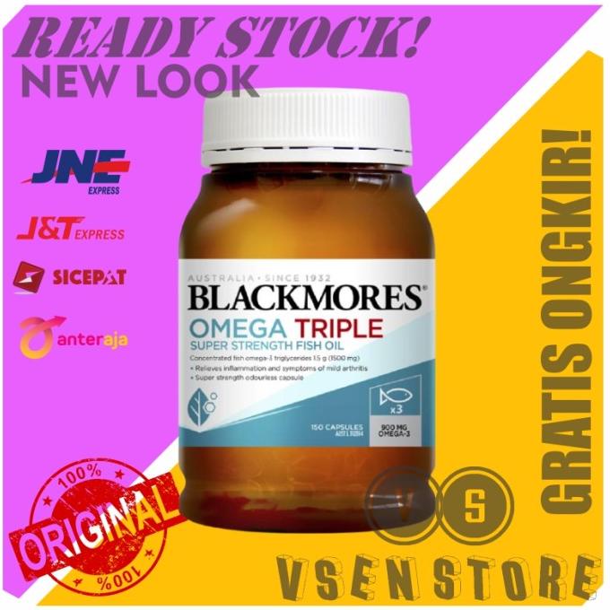 Jual blackmores fish oil omega 3 triple strength isi 150 capsul ...