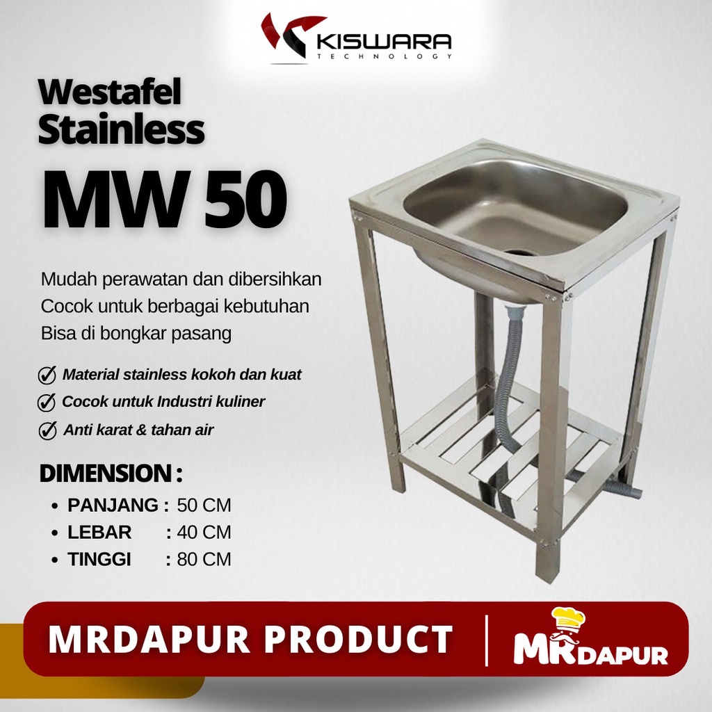 Jual Westafel Stainless Steel Kaki MrDapur MW 50 wastafel murah sby ...