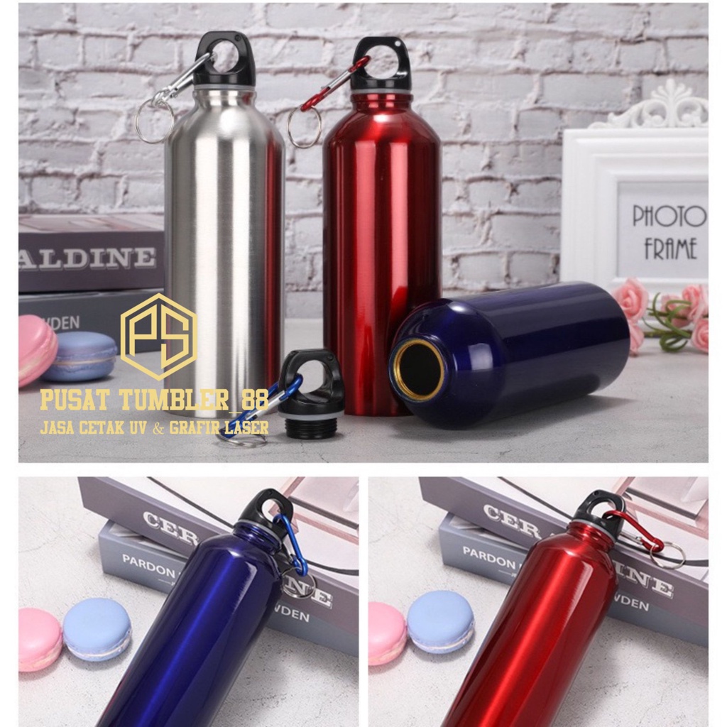 Jual BOTOL SPORT 500ml/750ml BOTOL MINUM CARABINER POLOS - pusattumbler ...