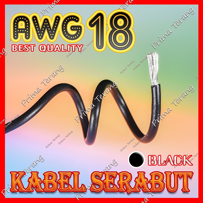 Jual Kabel Eceran Hitam AWG18 Ecer AWG 18 Serabut Black @10 Cm | Shopee Indonesia