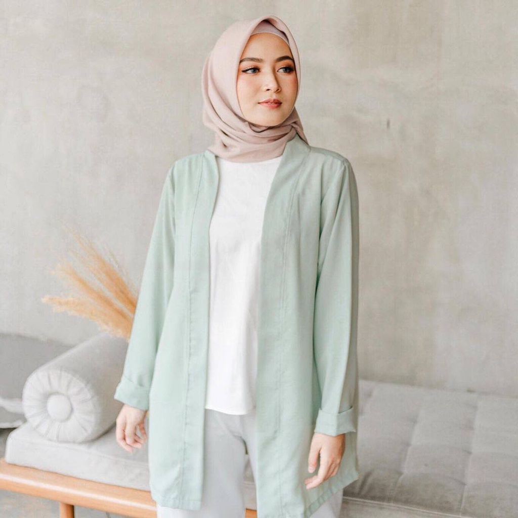 Jual Outer Basic Wanita Panjang Oversize Style Hijabers - Auter Jumbo ...