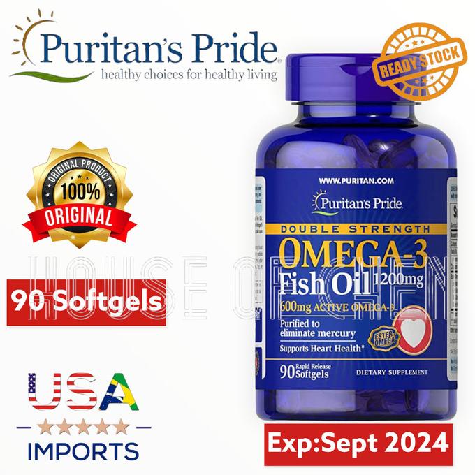 Jual PURITAN PRIDE Omega 3 Fish Oil 1200 mg Double Strength 90 Softgels | Shopee Indonesia
