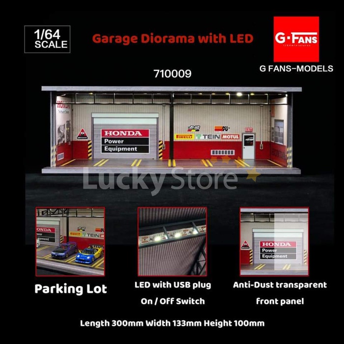 Jual G-Fans Models 1/64 Diorama Diecast Honda Mugen K&N Garage with LED ...