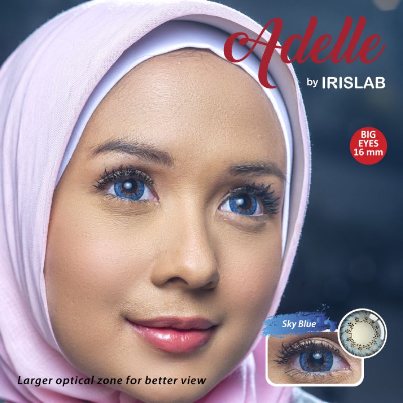 Jual Softlens warna biru sky blue minus dan normal diameter 16 Adelle ...