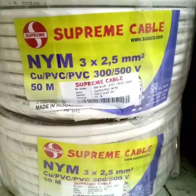Jual Roll Kabel Listrik Supreme 3X2.5 / 3 X 2,5 / 3X2,5 Nym (Gojek ...