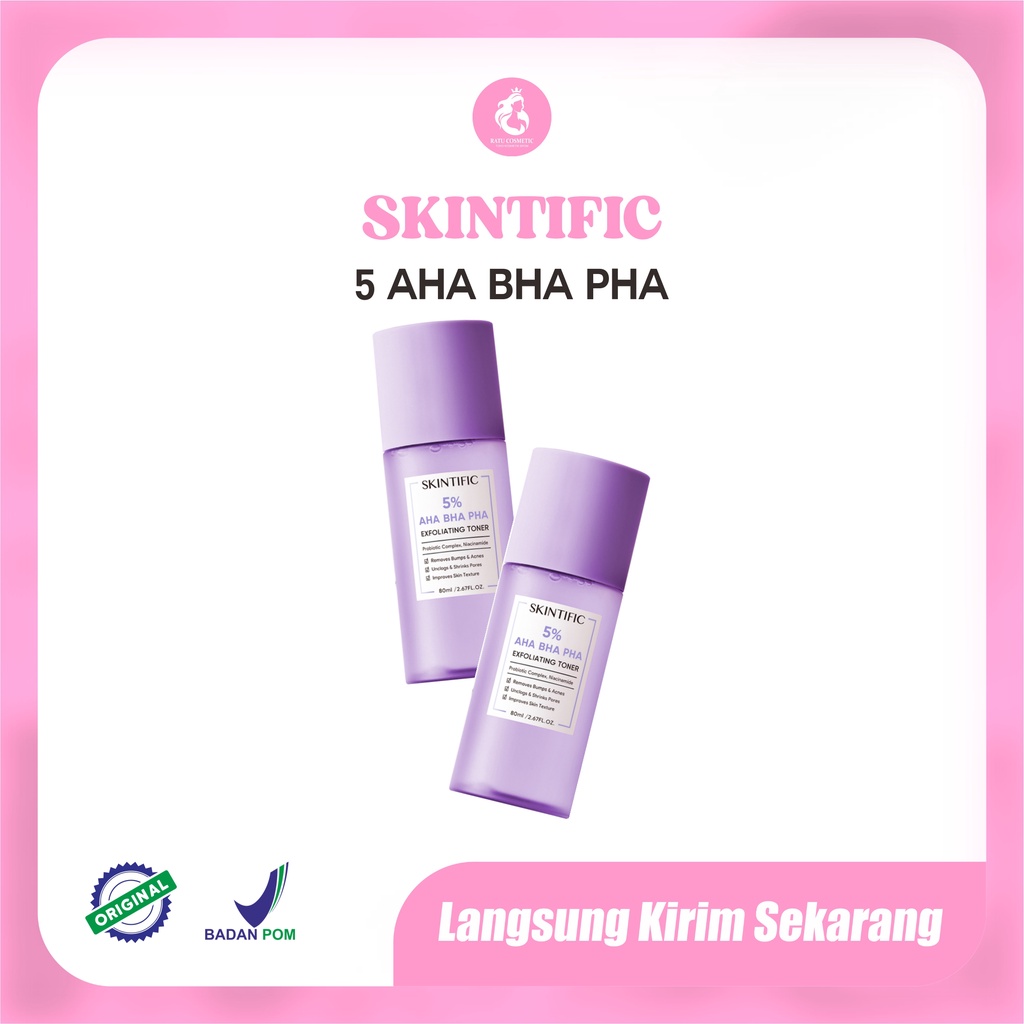 Jual SKINTIFIC 06 5% AHA BHA PHA Exfoliating Toner 80ml | Shopee Indonesia