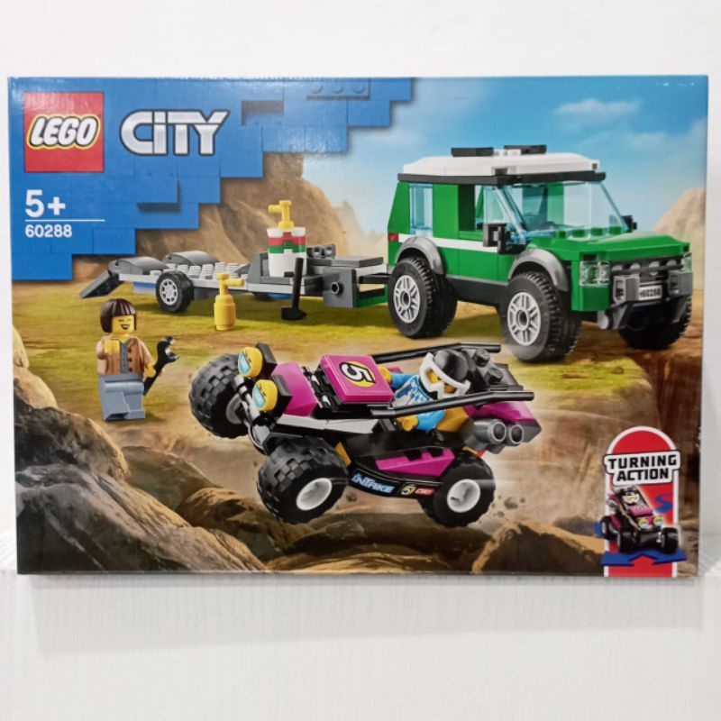 Jual ori original lego 60288 city race buggy transporter turning action ...